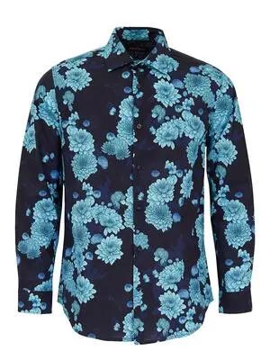LORDS OF HARLECH Nigel Button-up Shirt - Serious Floral Navy
