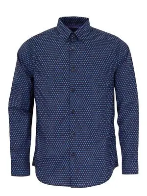 LORDS OF HARLECH Mitchell Button-up Shirt Polkahalo Navy
