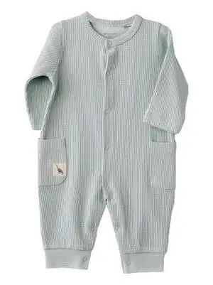 ANDY WAWA Ribbed Giraffe Pocket Romper - Grey
