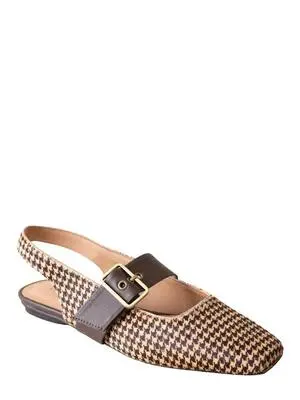 HUMA BLANCO Farrah Slingback Flat - Chocolate Tweed Calf Hair