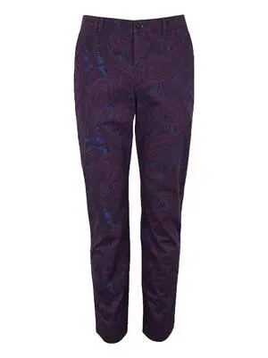 LORDS OF HARLECH Charles Stretch Twill Flat Front Pant - Paisley Badalona Plum