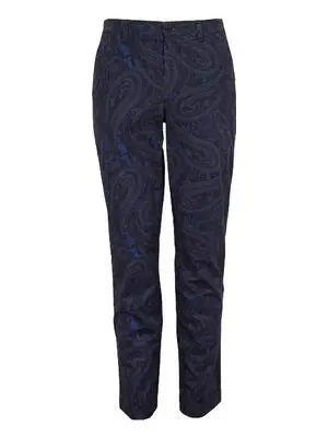 LORDS OF HARLECH Charles Stretch Twill Flat Front Pant - Paisley Badalona Smoke