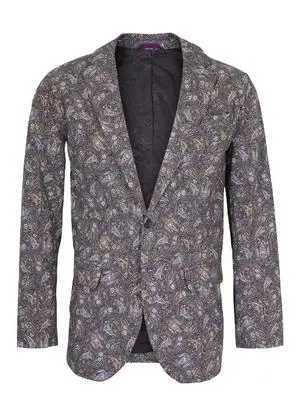 LORDS OF HARLECH Hadrian Stretch Cotton Blazer - Madrid Paisley Smoke
