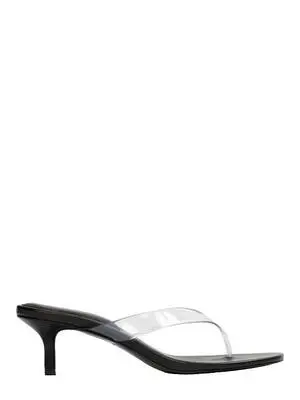 BLACK SUEDE STUDIO Kg 50 Leather Sandal - Black Leather/clear Pvc