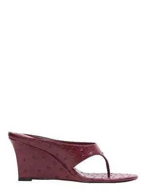 BLACK SUEDE STUDIO Mac 70 Wedge Ruby Ostrich Leather