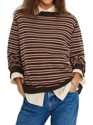 REFORMATION Stripe Cashmere Sweater - Compost Multi Stripe