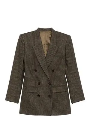Isabel Marant Jevima Pinstriped Wool Blazer - Brown