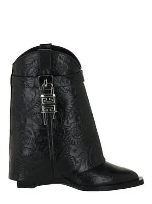 Givenchy Shark Lock Cowboy Ankle Boots - Black
