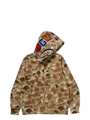 A BATHING APE Gradation Camo Shark Full Zip Hoodie - Beige