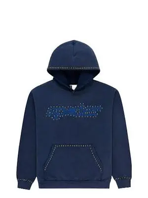 SP5DER Studded Hoodie - Blue