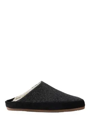 Mulo Suede-trimmed Shearling-lined Wool Slippers - Gray