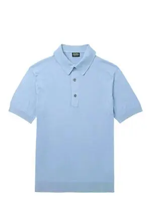 Zegna Slim-fit Cotton Polo Shirt - Blue