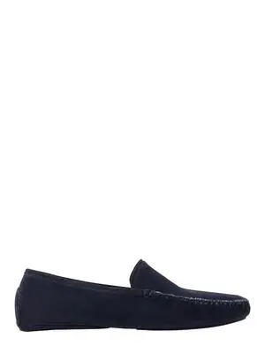 Thom Sweeney Cashmere-lined Suede Slippers - Blue