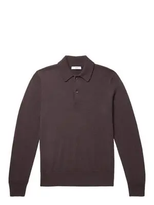Mr P. Cashmere Polo Sweater - Brown