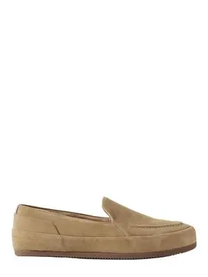 Mulo Fleece-lined Suede Loafers - Neutrals