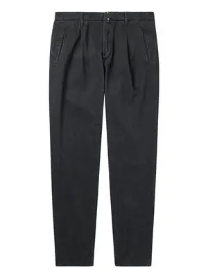 SLOWEAR Incotex Blue Division Straight-leg Twill Trousers - Black