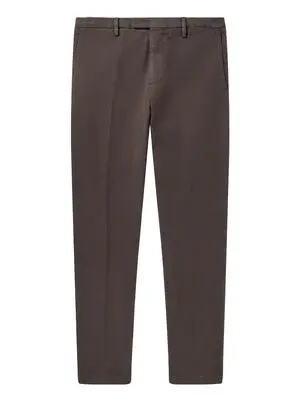 Boglioli Tapered Cotton-blend Twill Trousers - Brown
