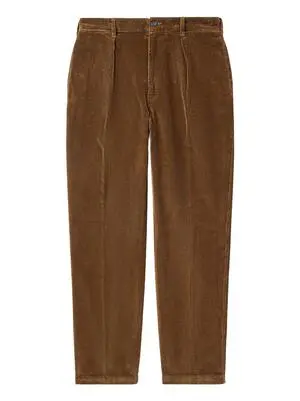 DRAKE'S Straight-leg Cotton-corduroy Trousers - Brown