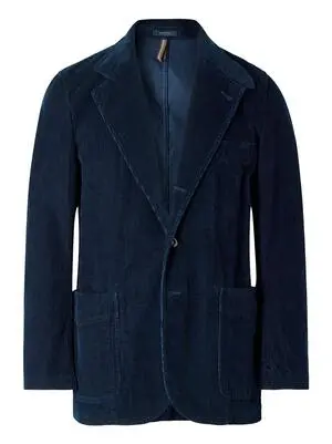 DRAKE'S Cotton-corduroy Blazer - Blue