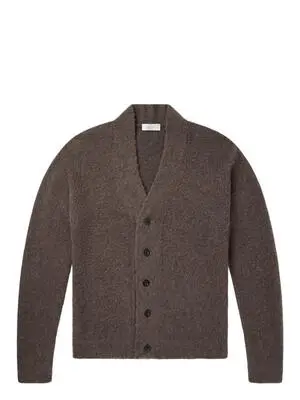 Boglioli Brushed Virgin Wool And Cashmere-blend Cardigan - Brown