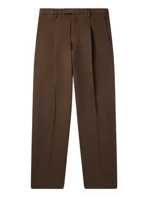 Boglioli Straight-leg Cotton-blend Twill Trousers - Brown