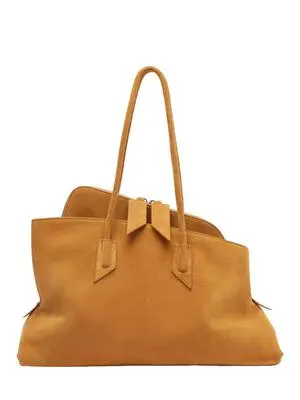 Attico La Passeggiata Medium Suede Tote Bag Brown