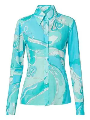 Emilio Pucci Orchidee Cotton Shirt - Blue