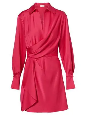 Simkhai Talit Draped Satin Wrap Dress - Pink