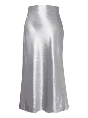 Tory Burch Satin Midi Skirt - Silver
