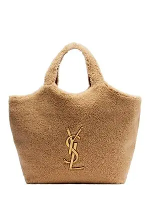 Saint Laurent Icare Maxi Shearling Tote - Beige