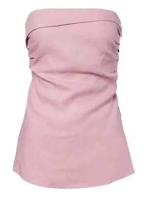 Faithfull The Brand Caen Strapless Linen Top - Pink