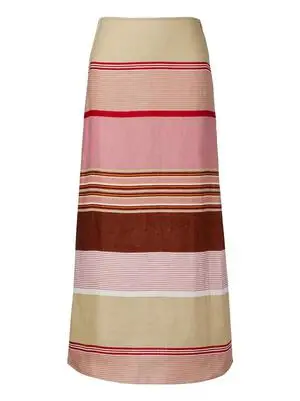 Faithfull The Brand Martina Striped Linen Maxi Skirt - Multicoloured