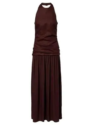 Faithfull The Brand Tali Halterneck Maxi Dress - Brown