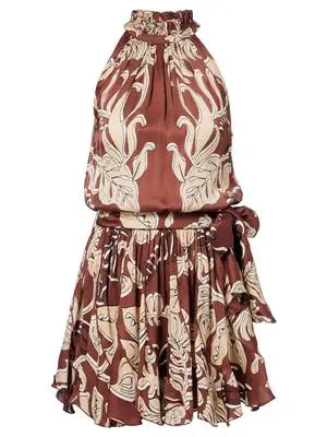 Poupette St Barth Bianca Printed Minidress - Brown