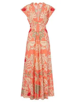 Poupette St Barth Noreen Printed Cotton Maxi Dress - Orange