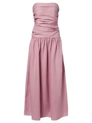 Faithfull The Brand Sacha Strapless Linen Maxi Dress - Pink