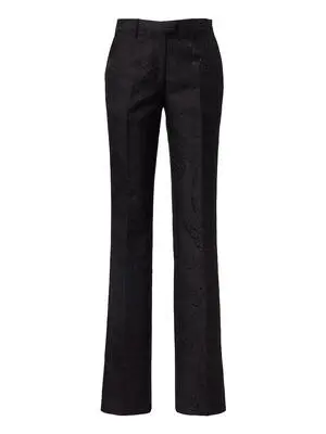 Etro Paisley Jacquard Bootcut Pants - Black