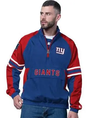 STARTER Half-zip Pullover With Team Graphics - Royal