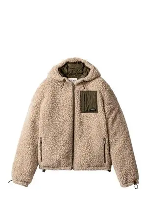 Miu Miu Medium-weight Teddy Down Jacket - Lime/military