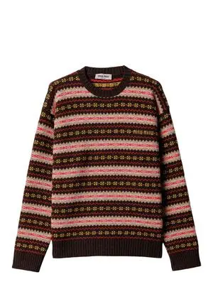 Miu Miu Wool Crew-neck Sweater - Dark Brown