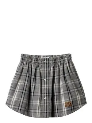 MIU MIU Checked Flannel Miniskirt
