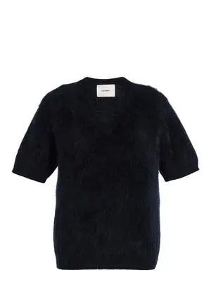 LISA YANG Lovisa Brushed Cashmere T-shirt - Black