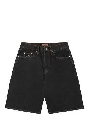 CORTEIZ Crest Chainstitch Denim Short - Black