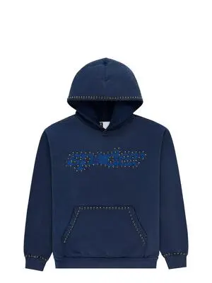 SP5DER Punk V3 Studded Hoodie - Blue