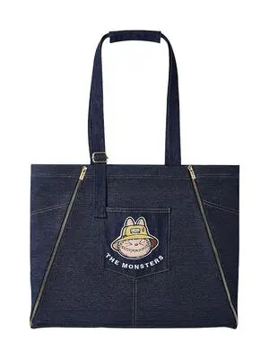 POP MART The Monsters Labubu Fall In Wild Series Denim Apron Bag - Blue