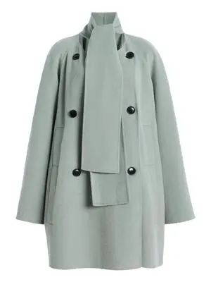 Proenza Schouler White Label Brisa Double-faced Wool Scarf Coat - Blue