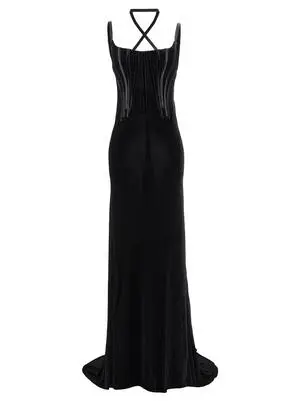 Dsquared2 Corset Maxi Dress - Black