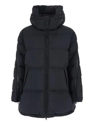 Herno Tech Fabric Down Jacket With Removable Hood - Black