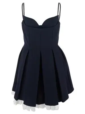 SHUSHU/TONG Pleated Sleeveless Wool Dress Black