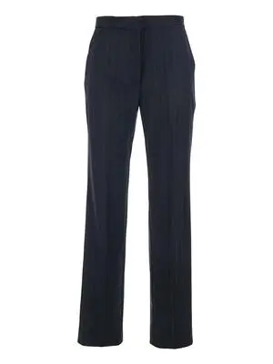 RAME Pinstripe Wool-blend Pants - Blue